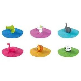 Kinderbecher Leonardo "Kinderbecher-Deckel Bambini 6er Set bunt", bunt, Silikon, Trinkgef&auml;&szlig;e, Kinderbecher