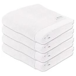 Handtuch Tom Tailor "Handtuch Color Bath Towel 4er Pack" Gr. M, wei&szlig;, B:50cm, Obermaterial: 100% Baumwolle CO., Handt&uuml;cher