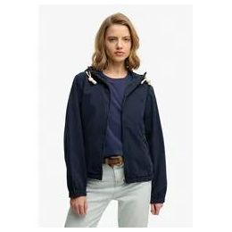 Parka Superdry "HOODED WASHED TWILL JKT", Damen, Gr. XS, richest navy, Web, Obermaterial: 100% Baumwolle, unifarben, relaxed fit normal, Jacken Parka