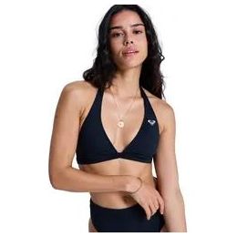 Triangel-Bikini-Top Roxy "Solid Essentials Fixed Tri Halter", Damen, Gr. M, Cup B, anthrazit, Obermaterial: 85% Microfaser, 15% Elasthan;, Bikini-Oberteile