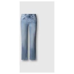 Bootcut-Jeans Pepe Jeans "BOOTCUT LW", Damen, Gr. 27, L&auml;nge 32, mid blau used, Denim/Jeans, Obermaterial: 84% Baumwolle, 15% Polyester, 1% Elasthan, bootcut fit lang, Jeans