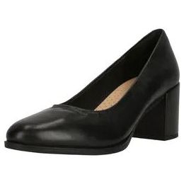 Pumps Clarks "Freva55 Court", Damen, Gr. 37, schwarz, Leder, Schuhe Pumps, mit gepolstertem Fu&szlig;bett