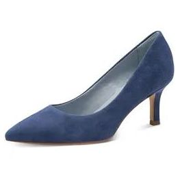 Pumps Tamaris, Damen, Gr. 40, blau, Ziegenveloursleder, unifarben, Schuhe Pumps, Schlupfschuh, Abendschuh, Festtagsschuh in spitz zulaufender Form