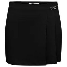 Minirock Only "ONLEVI LIFE HW SHORT SKIRT CC TLR", Damen, Gr. 36, schwarz, Web, Obermaterial: 95% Polyester, 5% Elasthan, unifarben, kurz, R&ouml;cke Minirock, mit Plissee-Detail