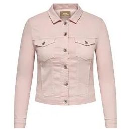 Jeansjacke Only CARMAKOMA "CARWESPA COLOUR DENIM JACKET DNM", Damen, Gr. 54, pale lila, Web, Obermaterial: 79% Baumwolle, 20% Polyester, 1% Elasthan, unifarben, regular fit normal, Jacken Jeansjacke