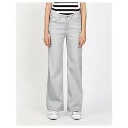 Weite Jeans Gang "94AMELIE WIDE", Damen, Gr. 26, N-Gr, silber grau wash, Denim/Jeans, Obermaterial: 81% Baumwolle, 17% Polyester, 2% Elasthan, unifarben, weit lang, Jeans, mit geradem Beinverlauf, weicher Denim