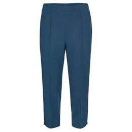 Caprihose GOLDNER "Kurzgr&ouml;&szlig;e Sportive 7/8-Hose mit Biesen", Damen, Gr. 27, K-Gr, blau (jeansblau), Obermaterial: 100% Polyester COOLMAX(R) PES(Coolmax)., normal, Hosen Caprihose, Ohne