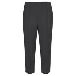 Caprihose GOLDNER "Sportive 7/8-Hose mit Biesen", Damen, Gr. 40, N-Gr, grau (anthrazit), Obermaterial: 100% Polyester COOLMAX(R) PES(Coolmax)., normal, Hosen Caprihose, Ohne