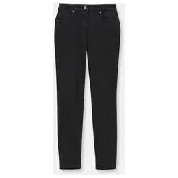 Madeleine Mode Regular-fit-Jeans MADELEINE "Jeans Mid Waist Skinny-Hose mit Fransen", Damen, Gr. 34, N + K Gr, schwarz, Obermaterial: 92% Baumwolle CO. 6% Polyester PES. 2% Elasthan EL., Modern, normal, Jeans, mit Fransensaum