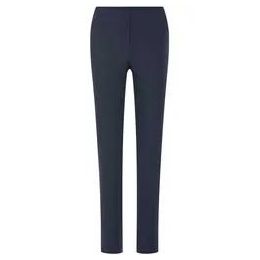 Stoffhose GOLDNER "Elegante 7/8-Hose mit Schlupfbund", Damen, Gr. 40, N-Gr, blau (marine), Obermaterial: 67% Baumwolle CO. 28% Polyamid PA. 5% Elasthan EL., schmal, Hosen Stoffhose, figurschmeichelde Schnittf&uuml;hrung