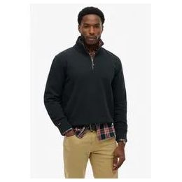 Sweatshirt Superdry "ESSENTIAL LOGO HENLEY", Herren, Gr. XL, eclipse navy, angeraute Sweatware, Obermaterial: 70% Baumwolle, 30% Polyester, unifarben, loose fit normal, ohne Ausschnitt, Rippb&uuml;ndchen, Sweatshirts Sweatshirt