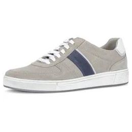 Sneaker PIUS Gabor, Herren, Gr. 8,5 (42,5), beige kombiniert, Veloursleder, Schuhe Sneaker, Freizeitschuh, Halbschuh, Schn&uuml;rer mit Kontrastbes&auml;tze, Weite G