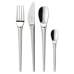Villeroy & Boch Besteck-Set VILLEROY & BOCH "Tafelbesteck NewMoon 24er Set silber", silber, 24 tlg., Essbesteck-Sets