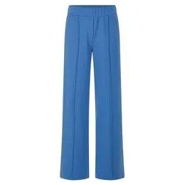 Stoffhose GOLDNER "Jersey-Hose mit Biesen", Damen, Gr. 44, N-Gr, blau, Obermaterial: 67% Viskose CV. 27% Polyester PES. 6% Elasthan EL., weit, Hosen Stoffhose, seitliche Eingriffstaschen