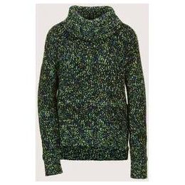 Madeleine Mode Longpullover MADELEINE "Strickpullover Moderner Winterpullover mit Rollkragen", Damen, Gr. 44/46, blau (marine, t&uuml;rkisblau, multicolor), Obermaterial: 50% Polyester PES. 50% Schurwolle WV., Modern, Rollkragen, Pullover Longpullover, Multicolor-Garn