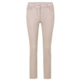 7/8-Hose GOLDNER "Schmale Stretchhose BELLA", Damen, Gr. 50, N-Gr, beige (kitt), Obermaterial: 65% Baumwolle CO. 31% Polyester PES. 4% Elasthan EL., normal, Hosen 7/8-Hose, Ohne