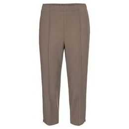 Caprihose GOLDNER "Kurzgr&ouml;&szlig;e Sportive 7/8-Hose mit Biesen", Damen, Gr. 19, K-Gr, beige (taupe), Obermaterial: 100% Polyester COOLMAX(R) PES(Coolmax)., normal, Hosen Caprihose, Ohne