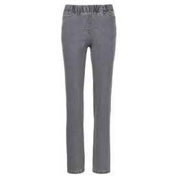 Regular-fit-Jeans GOLDNER "Baumwollhose mit Rundumdehnbund", Damen, Gr. 52, N-Gr, grau, Obermaterial: 75% Baumwolle CO. 23% Polyester PES. 2% Elasthan EL., normal, Jeans, Ohne