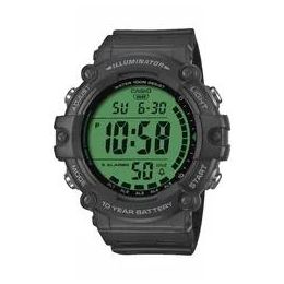 Chronograph, schwarz, gr&uuml;n, Casio TIMELESS COLLECTION, Armbanduhren, Herren, Chronograph, Quarzuhr, Armbanduhr, Herrenuhr, digital, automatischer Kalender