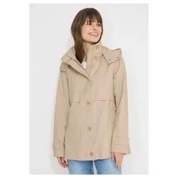 Regen- und Matschjacke Cecil, Damen, Gr. XL (44), crispy camel, Web, Obermaterial: 100% Baumwolle; Futter: 100% Polyester, unifarben, comfort fit normal, ohne Ausschnitt, B&uuml;ndchen, Jacken, mit Stehkragen