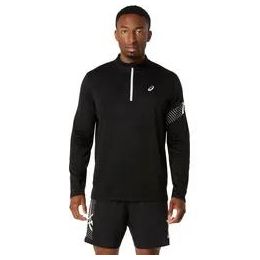 Laufshirt asics "ICON LS 1/2 ZIP TOP", Herren, Gr. L, performance schwarz, cream, Obermaterial: 100% Polyester, Shirts Laufshirt