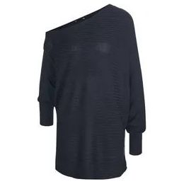 Longpullover Alba Moda "Pullover Pullover", Damen, Gr. 42, blau (marine), Obermaterial: 50% Polyacryl PAN. 50% Viskose CV., Modern, Pullover Longpullover