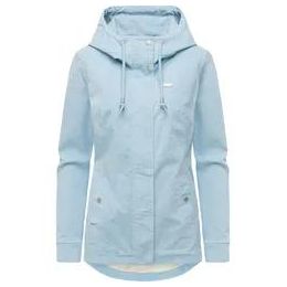 Cordjacke Ragwear "Alvena Cordy YOUMODO", Damen, Gr. M (38), hellblau, Material: 98% Baumwolle, 2% Elasthan. Innenfutter: 100% Polyester, figurumspielend h&uuml;ftbedeckend, hoch geschlossener Ausschnitt, &Auml;rmel ohne &Auml;rmelschlitz abgesteppte Kante, Jacken, Sportliche leichte Kordjacke mit Kapuze