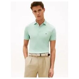 Poloshirt Tommy Hilfiger "LIQUID COTTON TIPPED", Herren, Gr. XL, crushed mint, Jersey, Obermaterial: 100% Baumwolle, unifarben, slim fit normal, Rundhals, eingesetzt gerader Abschluss, Shirts, Slim fit mit Polokragen