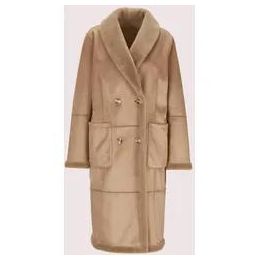 Madeleine Mode Langmantel MADELEINE "Wendemantel Wintermantel mit Lammfell-Optik", Damen, Gr. 38, beige (caramel), Obermaterial: 100% Polyester PES., Modern, normal, M&auml;ntel