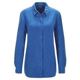 Langarmbluse GOLDNER "Bequeme Damen Businessbluse", Damen, Gr. 42, blau (royalblau), Obermaterial: 100% Leinen LI., normal, Sonstiges, Blusen, Ohne