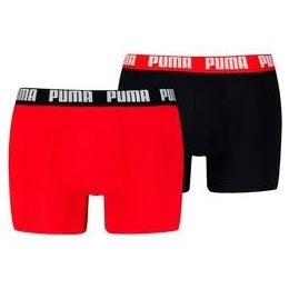 Boxershorts Puma "Boxershort 2er Pack", Damen, Gr. XXL, schwarz (schwarz, rot), Obermaterial: 95% Baumwolle CO. 5% Elasthan EL., Unterhosen