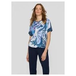 Print-Shirt Rabe "T-Shirt", Damen, Gr. 48, dunkelblau, 82%Viskose 13%Polyester 5%Elasthan, gerade, Shirts