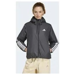 Steppjacke Adidas SPORTSWEAR "ESSENTIALS CLIMAWARM 3-STREIFEN MIT KAPUZE", Damen, Gr. M, schwarz, Obermaterial: 100% Polyester, Jacken Steppjacke