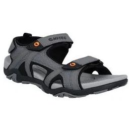 Sandale HI-TEC "Hi-Tec Sandalen Crater", Herren, Gr. 46, Normalschaft, stahlgrau, schwarz, orange, Synthetisch, Schuhe Sandale