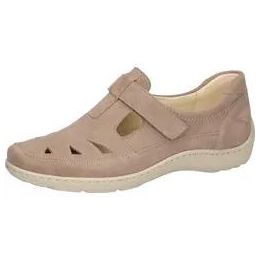 Waldl&auml;ufer Klettschuh WALDL&Auml;UFER "HENNI", Damen, Gr. 6 (39), beige, Nubukleder, unifarben, Schuhe Klettschuh, Halbschuh, Bequemschuh in Komfortweite H (= sehr weit)