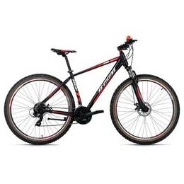KS-Cycling Mountainbike KS CYCLING "Hardtail 29'' Morzine schwarz-rot 21 G&auml;nge" Gr. 48, schwarz, rot, schwarz, Fahrr&auml;der, Herren, 48cm, 29 Zoll (73,66cm) hinten: 29 Zoll (73,66cm)