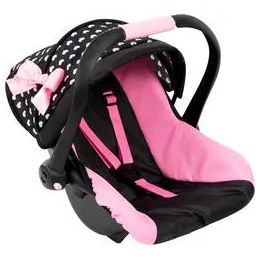 Puppen Autositz BAYER "rosa/goldfarben Schleife", schwarz (herzchen schwarz), Puppenausstattungen, KinderB:34cm H:38cm L:45 T:45cm, Kunststoff, Metall, mit Dach, B:34cm H:38cm L:45 T:45cm