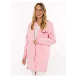 Kurzmantel Zwillingsherz "Sunday Breakfast", Damen, Gr. M, pink, Sweatware, Obermaterial: 50% Baumwolle, 50% Polyester, M&auml;ntel Kurzmantel, gro&szlig;e Stickerei hinten, Rei&szlig;verschluss und Taschen