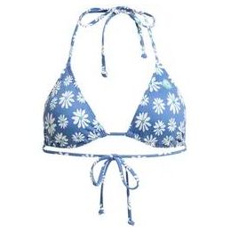 Triangel-Bikini-Top Roxy "Printed Essentials Tiki Tri", Damen, Gr. L, Cup B, dutch blau flower soul small, Obermaterial: 85% Microfaser, 15% Elasthan;, Bikini-Oberteile