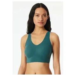 Bustier Schiesser "Invisible Soft Lace", Damen, Gr. 42, N-Gr, 700, gr&uuml;n, Single Jersey, Obermaterial: 75% Polyamid, 25% Elasthan, BHs Bustier, herausnehmbare Pads, Spitzeneinsatz, V-Ausschnitt