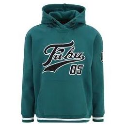 Kapuzensweatshirt Fubu "Fubu Herren FM223-004-1 Varsity Heavy Hoodie", Damen, Gr. S, gr&uuml;n, schwarz, 80% Polyester, 20% Baumwolle, Sweatshirts