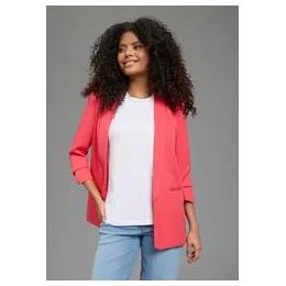 Longblazer Laura Scott, Damen, Gr. 44, hellrot, Web, Obermaterial: 90% Polyester, 10% Elasthan. Futter: 100% Polyester, figurbetont h&uuml;ftbedeckend, Blazer Longblazer, mit gerafften &Auml;rmeln, Topseller