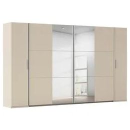 Schwebet&uuml;renschrank Rauch "Kleiderschrank Dreht&uuml;renschrank Schrank Garderobe KRONACH TOPSELLER", champagner, griffleisten alu, mit 2 spiegel, B:354cm H:210cm T:59cm, Holzwerkstoff, Schr&auml;nke, Schwebet&uuml;renschrank, Kombischrank optional mit 1 oder 2 Spiegel viele B&ouml;den MADE IN GERMANY