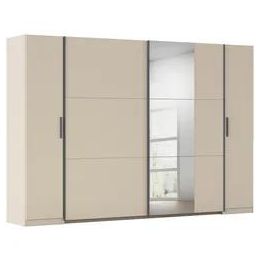 Schwebet&uuml;renschrank Rauch "Kleiderschrank Dreht&uuml;renschrank Schrank Garderobe KRONACH TOPSELLER", champagner, griffleisten grau, mit 1 spiegel, B:311cm H:210cm T:59cm, Holzwerkstoff, Schr&auml;nke, Schwebet&uuml;renschrank, Kombischrank optional mit 1 oder 2 Spiegel viele B&ouml;den MADE IN GERMANY