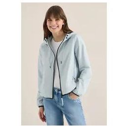Windbreaker Cecil, Damen, Gr. XXL (46), watercolour blau, Stoff, Obermaterial: 100% Polyester; Futter: 100% Polyester; F&uuml;llung: 100% Polyester, unifarben, comfort fit normal, ohne Ausschnitt, B&uuml;ndchen, Jacken Windbreaker, mit Kapuze mit Tunnelzugband