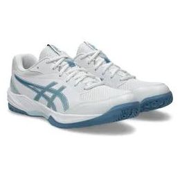 Hallenschuh asics "GEL-TASK 4", Herren, Gr. 47, wei&szlig;, saba blau, Textil, Schuhe Hallenschuh, f&uuml;r Hallensport