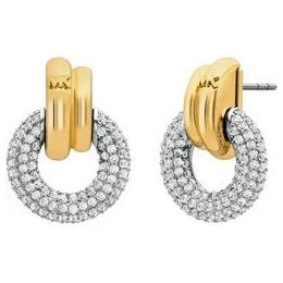 Paar Ohrh&auml;nger Michael Kors "Schmuck Geschenk Silber 925 Ohrringe PREMIUM", gelbgoldfarben, metallfarben, kristallwei&szlig;, kristallwei&szlig;, Ohrringe, Damen, 16mm, Metall, mit Zirkonia (synth.)