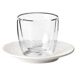 Villeroy & Boch Thermoglas VILLEROY & BOCH "Espressoglas mit Untertasse Manufacture Rock 70 ml wei&szlig;", wei&szlig;, Trinkgef&auml;&szlig;e