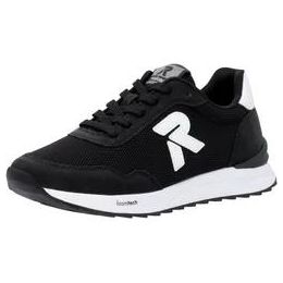 Sneaker Rieker SPORT, Herren, Gr. 36, schwarz, wei&szlig;, Lederimitat, Textil, Schuhe Sneaker, Schn&uuml;rschuh, Halbschuh, Freizeitsneaker mit leichter Laufsohle