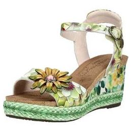 High-Heel-Sandalette Laura Vita "Laura Vita Sandalen Leder", Damen, Gr. 38, gr&uuml;n, Leder, Schuhe